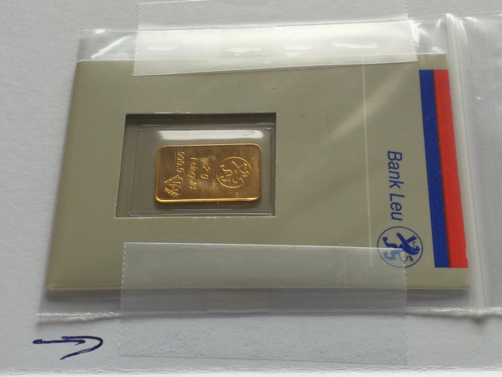 Goldbarren - Bank Leu - 2 Gramm (Neu und originalverpackt) in Boniswil ...