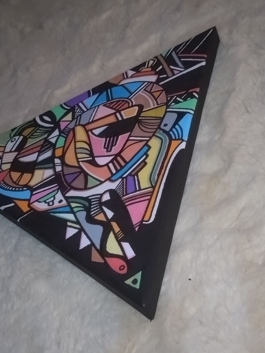 Tableau triangulaire abstrait, artiste TOAST 2016 Doodle (Neuf (Voir ...