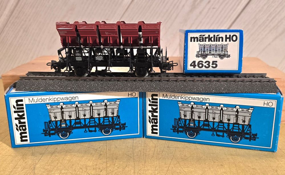 MÄRKLIN 4635 - 3 Stk. MULDENKIPPWAGEN - NEU - mit OVP (Neu und ...