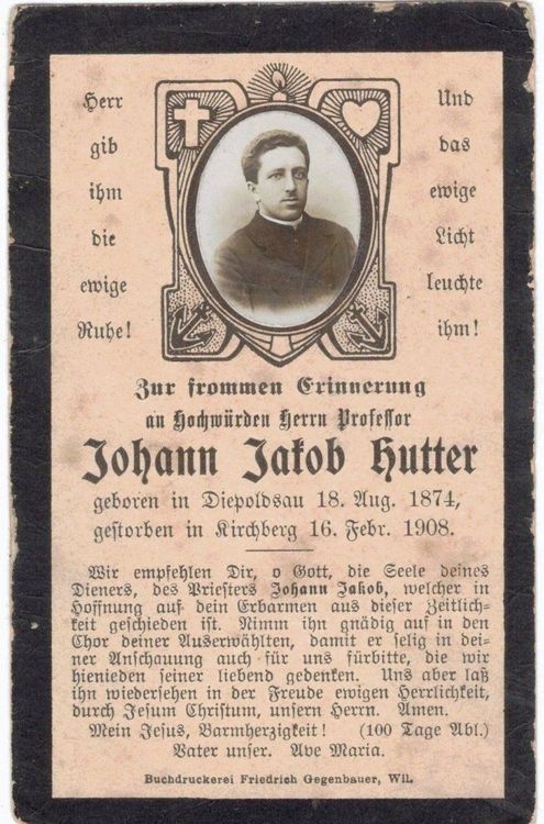Diepoldsau Professor J. Hutter Tod Bildc (Gebraucht) in Widnau für CHF ...