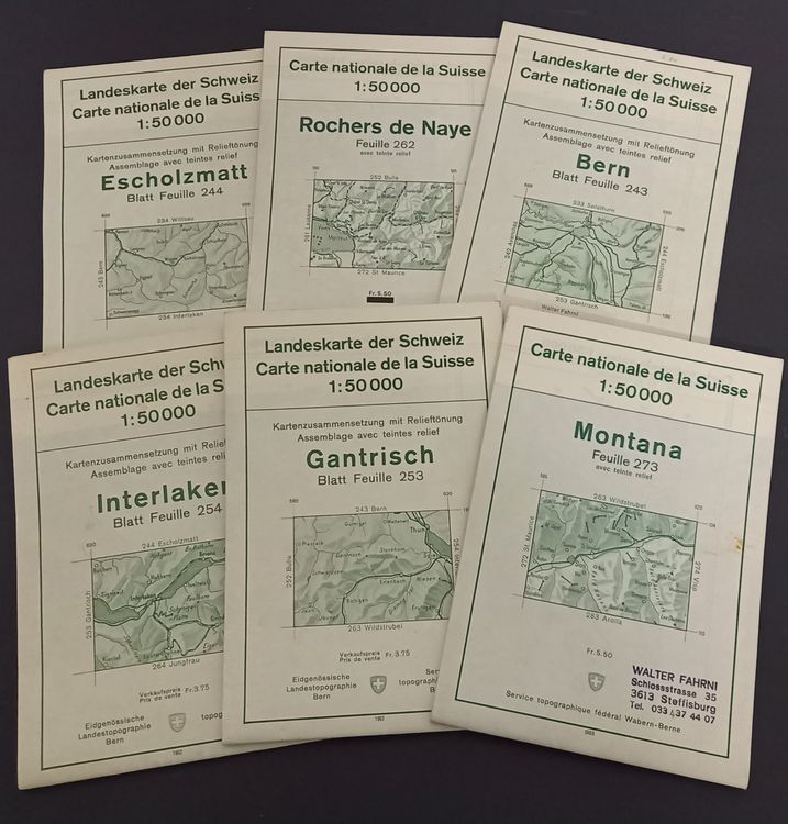 LOT AN 6 *LANDESKARTEN DER SCHWEIZ* 1:50'000/UNKONTROLLIERT | Kaufen ...