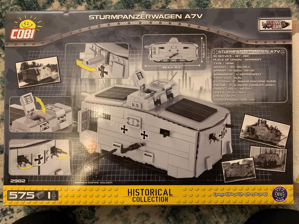 Cobi Sturmpanzerwagen A7V 575 Teile No.2982 Komp. mit LEGO (Neu (gemäss ...