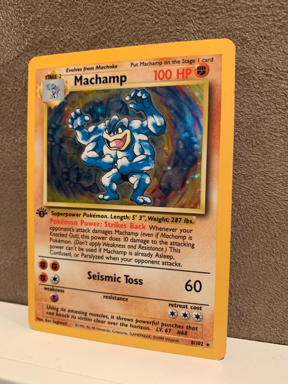 Pokemon 1.Edition Machamp / Machomei Holo Base Set ENG 8/102 (Gebraucht) in Fislisbach für CHF ...