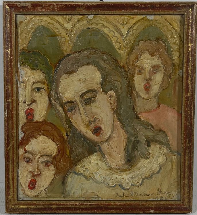 Jakob Werner Hug Abstrakte Gemälde mit GesichternDie | Kaufen auf Ricardo