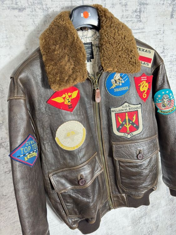 VINTAGE AVIREX TYPE G-1 "TOP GUN" LEATHER FLIGHT JACKET SZ:M (Gebraucht ...