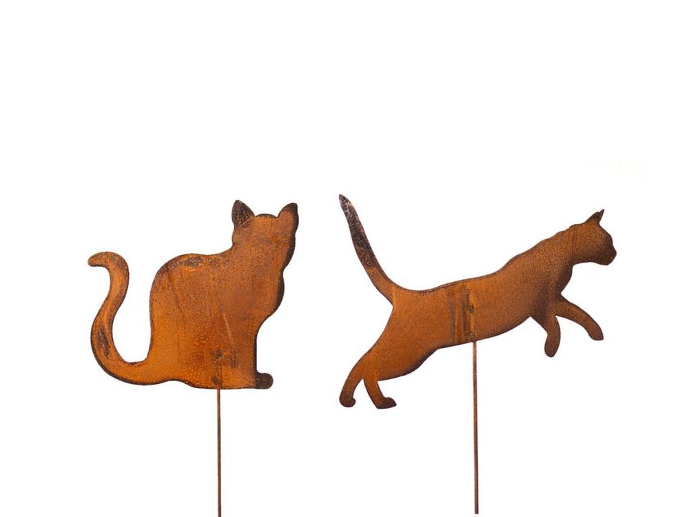 Katzen Set Rosteisen Gartenstecker 115-125cm Höhe | Kaufen auf Ricardo