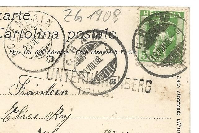 Hünenberg ZG Restaurant Wart 2 Bild AK 1908 sehr gut erhalt | Kaufen ...