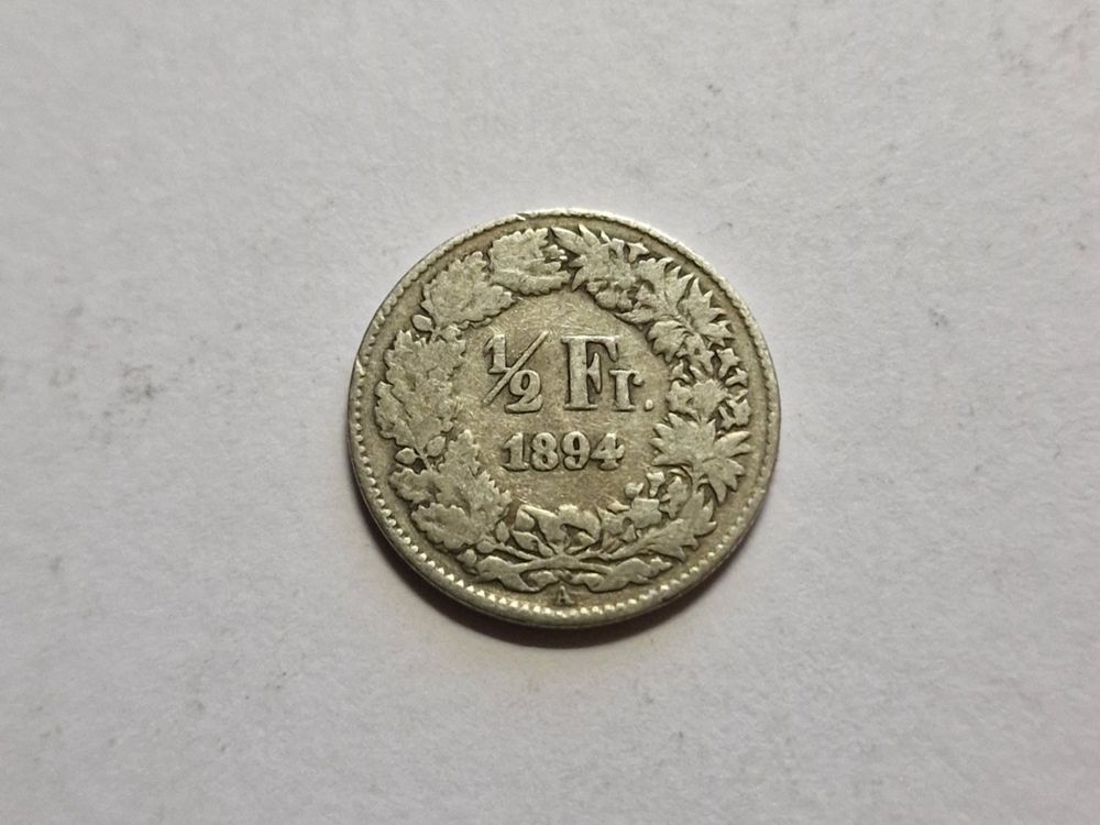 Silbermünze 50 Rappen 1894. (Gebraucht) in Zürich für CHF 6 – mit ...