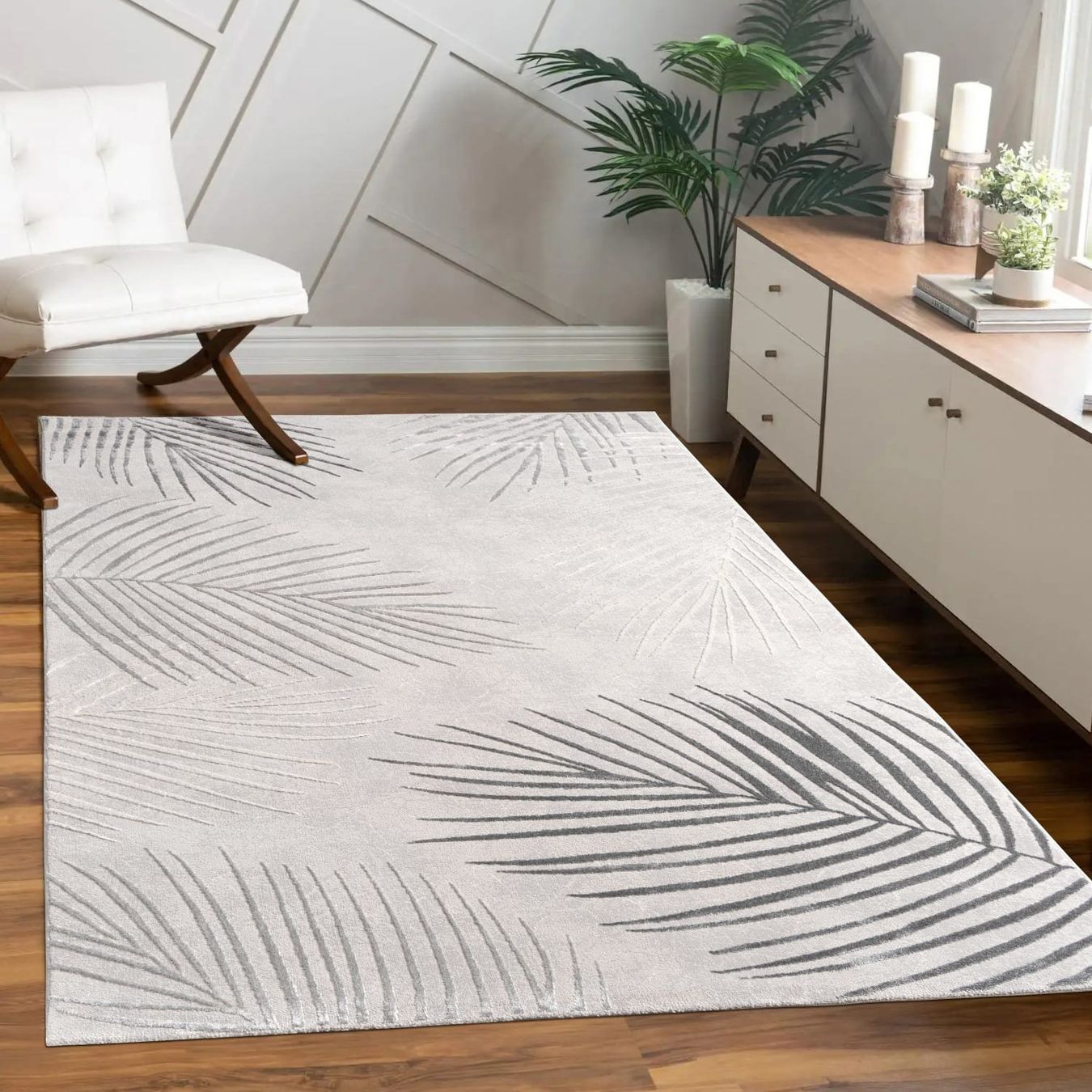 Stilvolle Teppich Silbergrau Modern Bilder