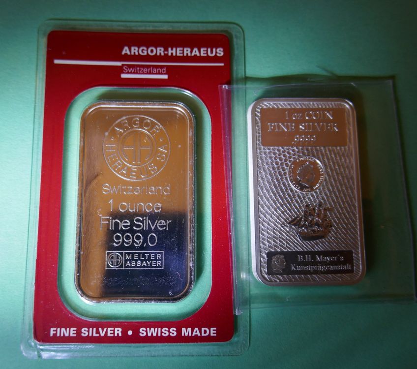 2 x 1 oz Silber 999 / Argor und Cook Island | Kaufen auf Ricardo