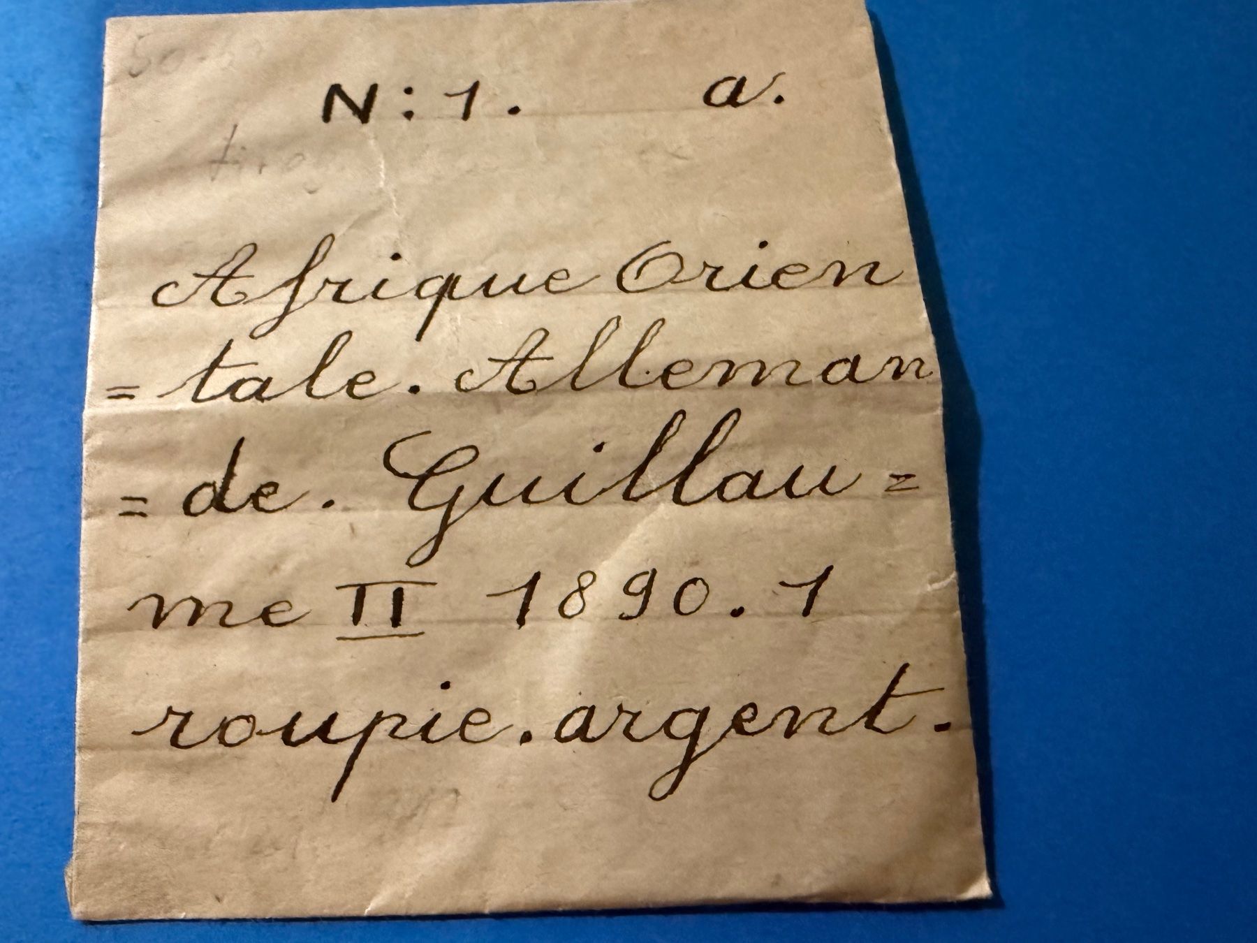 ALLEMAGNE ( AFRIQUE ORIENTALE) 1 ROUPIE 1890 - WILHELM II - (D'occasion ...