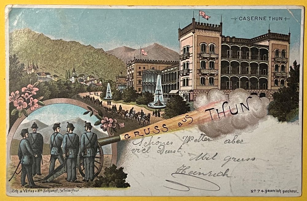 AK Thun Kaserne Militär Soldaten Kanone 1901 (Gebraucht) in Utzenstorf ...