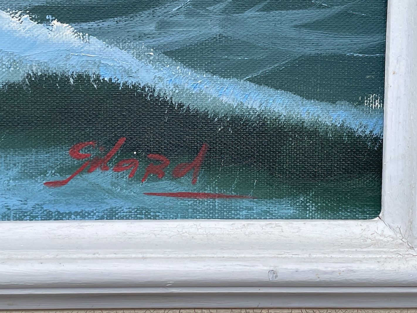 grosses Gemälde Meer Wellen, auf Leinwand, sign. Gilard (Gebraucht) in ...