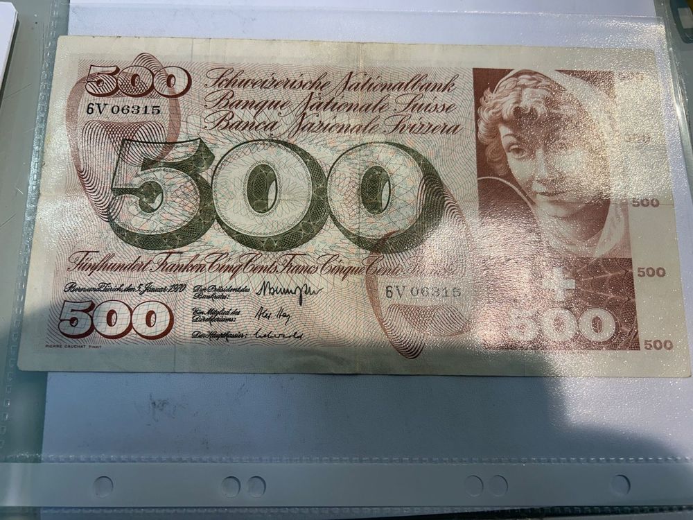 500 Franken kanknote 1970 (Gebraucht) in herisau für CHF 154 – mit ...