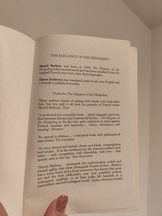 The Elegance of the Hedgehog, Muriel Barbery Novel (Gebraucht) in ...