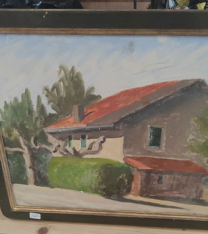 Ölgemälde Landschaft Haus Garten (Gebraucht) in Jeuss für CHF 10 – mit Lieferung auf Ricardo kaufen
