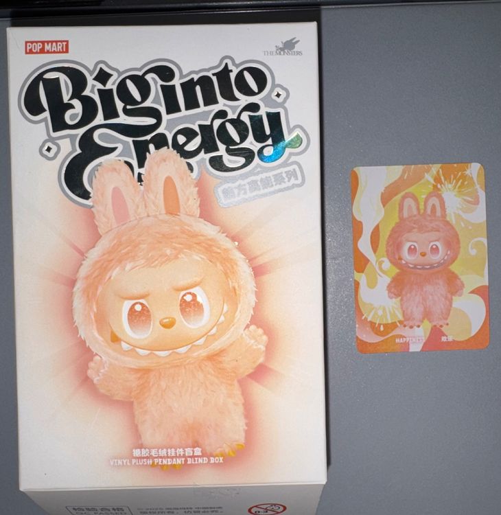 POP MART LABUBU THE MONSTER BIG INTO ENERGY Happyness (Neu (gemäss ...