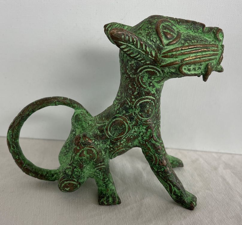 feiner alter Leopard Bronze Benin Höhe 11,5 cm | Kaufen auf Ricardo
