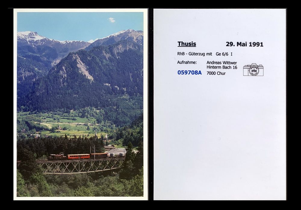Thusis Sils Domleschg Bahn RhB Ge 6/6 I Krokodil Brücke (Neu (gemäss ...