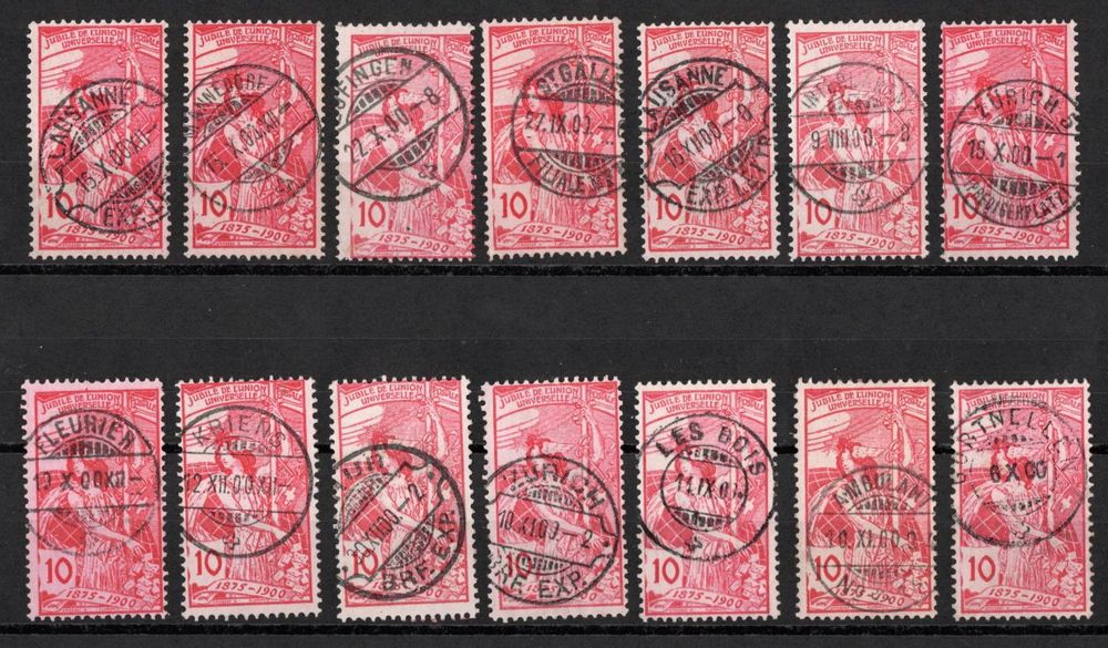 UPU 1900, 25 Jahre Weltpostverein, Top Stempel (Gebraucht) in Vilters für CHF 37 – mit Lieferung ...