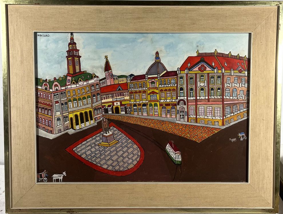Emerik Fejes (1904-1969) Grosse Gouache Gemälde (Gebraucht) in Root für ...