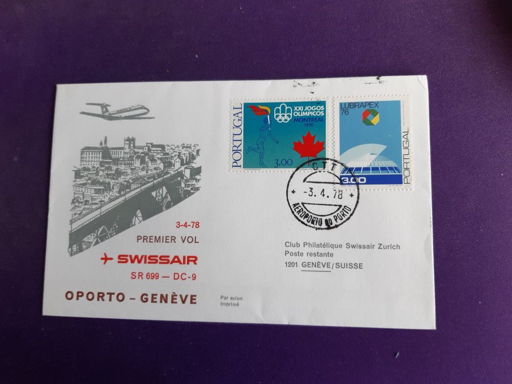 Erstflugbrief OPORTO - Genf, 3.4.1978 (Neu (gemäss Beschreibung)) in Wangs für CHF 1.5 – mit ...