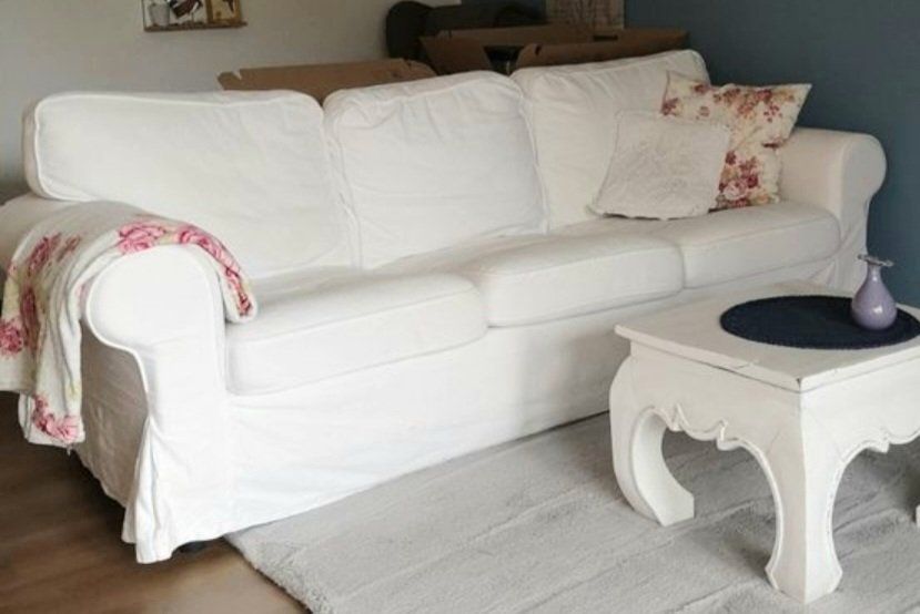 Bezug Husse weiss Ektorp 3-er Sofa Ikea Shabby Chic | Kaufen auf Ricardo