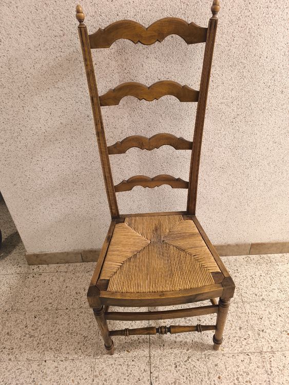 Chaise rustique en bois avec assise en paille | Kaufen auf Ricardo