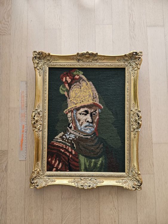 Gobelin Bild "Der Mann mit dem Goldhelm" mit goldigem Rahmen | Kaufen ...