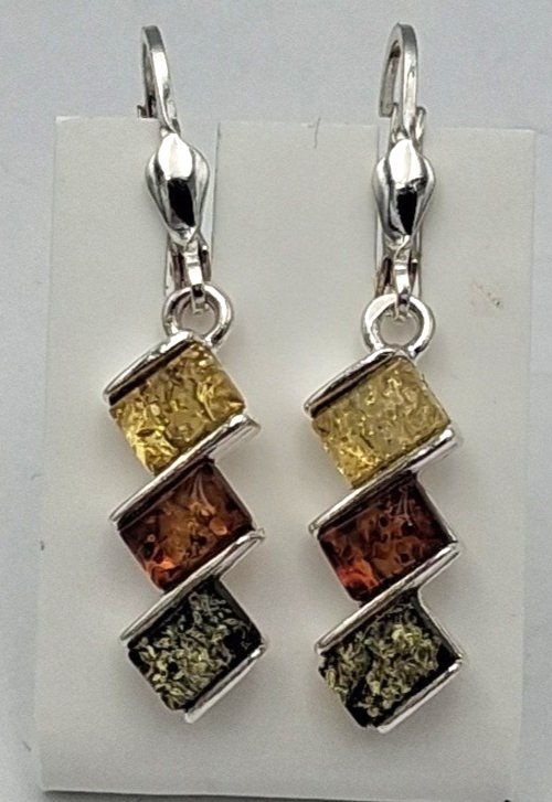 Bernstein Ohrhänger 925 Sterling Silber | Langer Ohrschmuck (Neu und ...