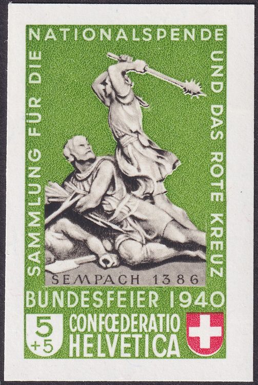 1940, Blockausschnitt B8 postfrisch ** SBK: 35.-+ (Gebraucht) in Sursee ...