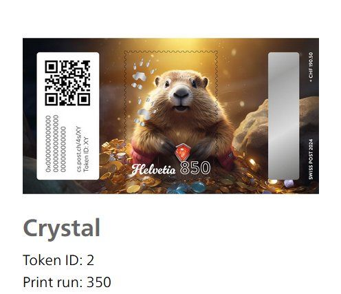Swiss Crypto Stamp 4.0 Token ID 2 Kristall Special Edition (Neu und ...