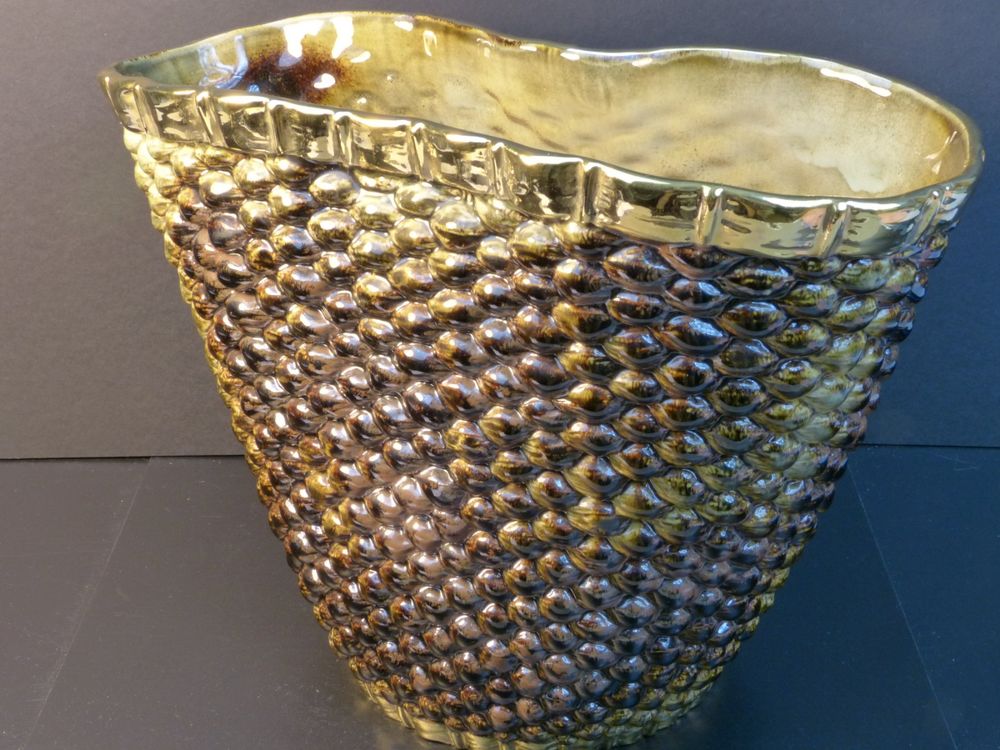 Vase Cachepot Keramik Gold * Gross * Rar * Made in Italy | Kaufen auf ...