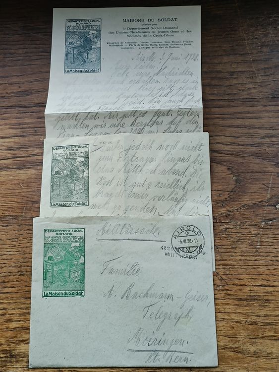 Litho Militär Post Brief / La Maison du Soldat Gelaufen 1928 (Gebraucht ...