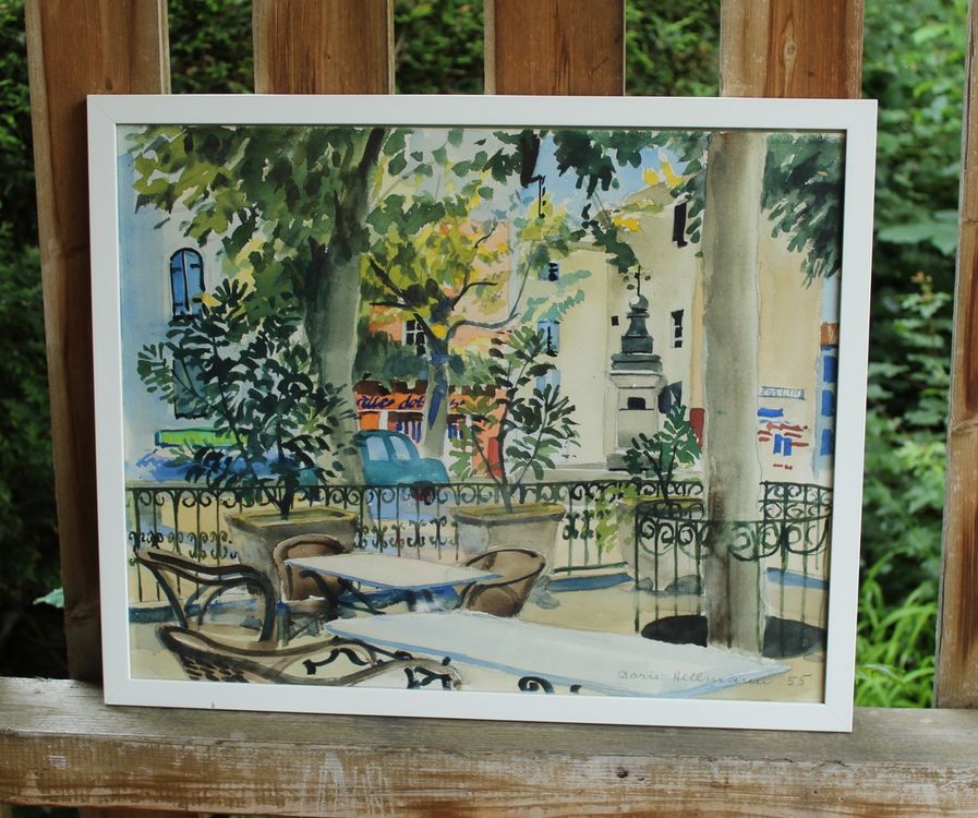 Boris Hellmann 1905-1975 Aquarell Avignon Cordes 1955 sign. (Gebraucht ...