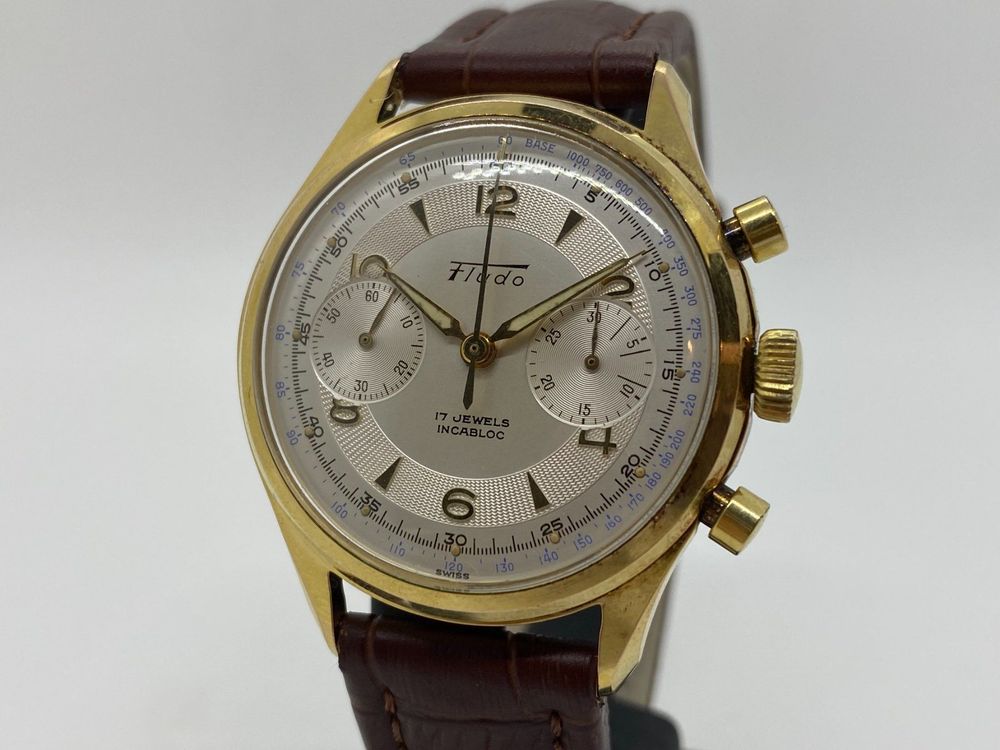 FLUDO Chronograph 36mm Landeron 51 läuft Handaufzug /// A076 (Gebraucht ...