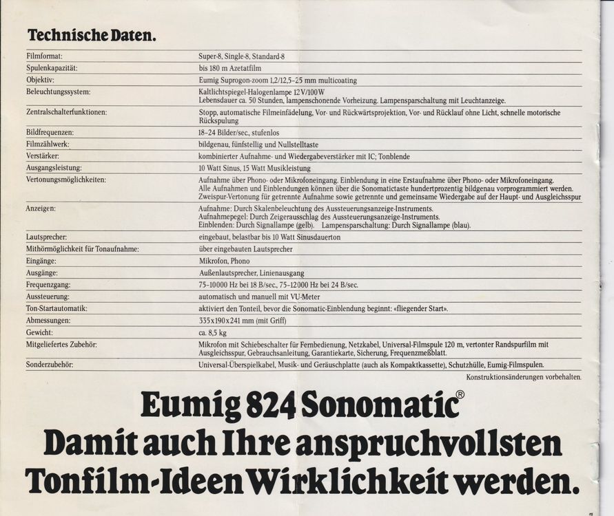 Tonfilmprojektor Eumig 824 Sonomatic | Kaufen auf Ricardo