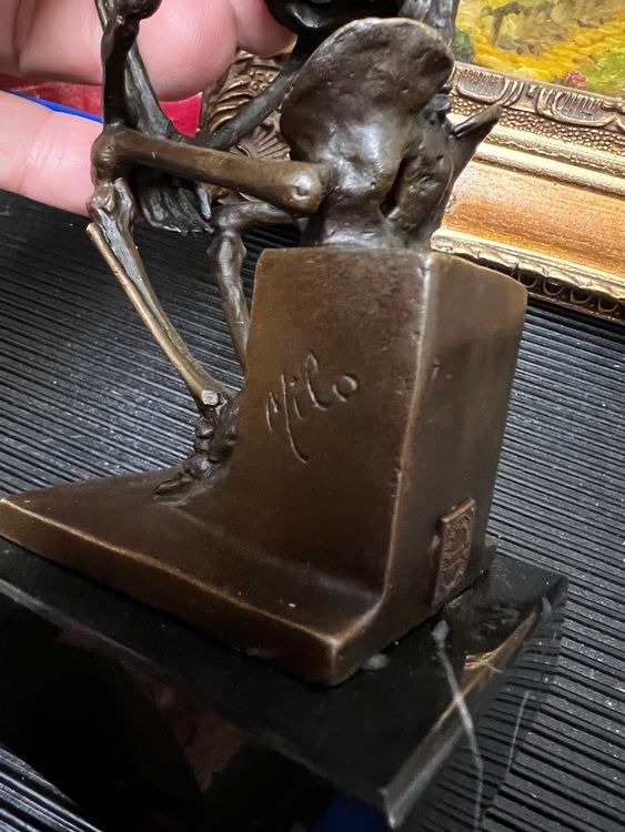 Aussergewöhnlich Bronze Figur Der Denker Skelett | Kaufen auf Ricardo