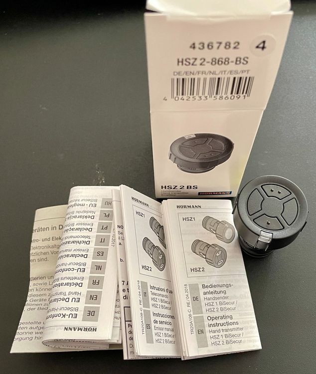 Hörmann HSZ 2 BS 868 Garagenöffner Handsender (#436782) OVP (Neu und ...