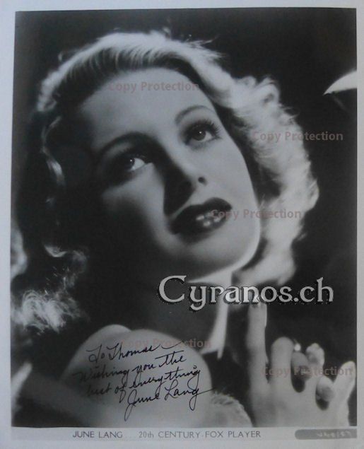 June Lang (1917-2005) Schauspielerin - sign. Grossfoto (Gebraucht) in ...