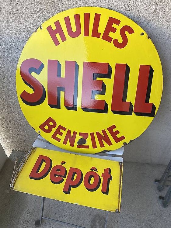 Shell Huiles Benzine & Depot Emailschild (Gebraucht) in Bülach für CHF ...