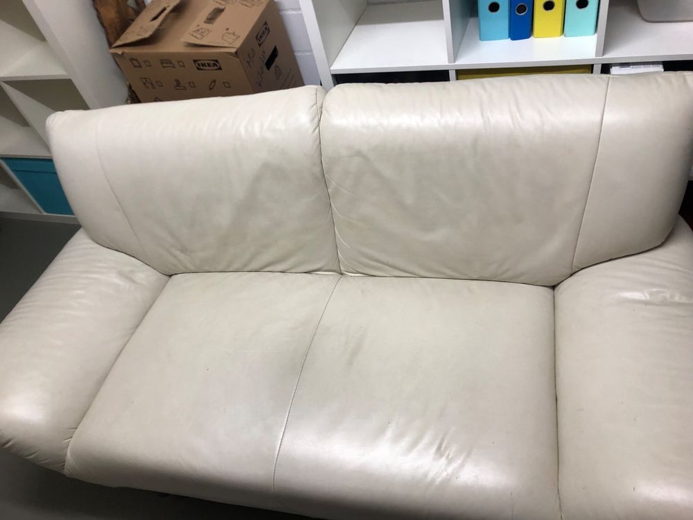 Ledersofa crème/ecru 178 cm breit | Kaufen auf Ricardo
