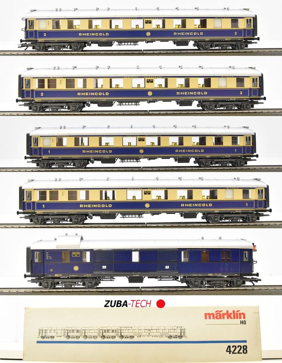 Märklin 4228 Wagen-Set Rheingold 5-tlg H0 WS mit OVP (Gebraucht) in St ...