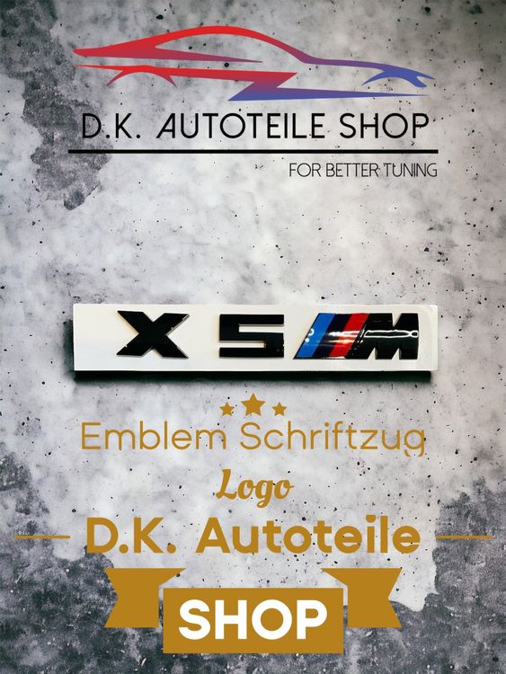 BMW X5M Emblem Logo Schriftzug in Schwarz glänzend Neu (Neu und ...