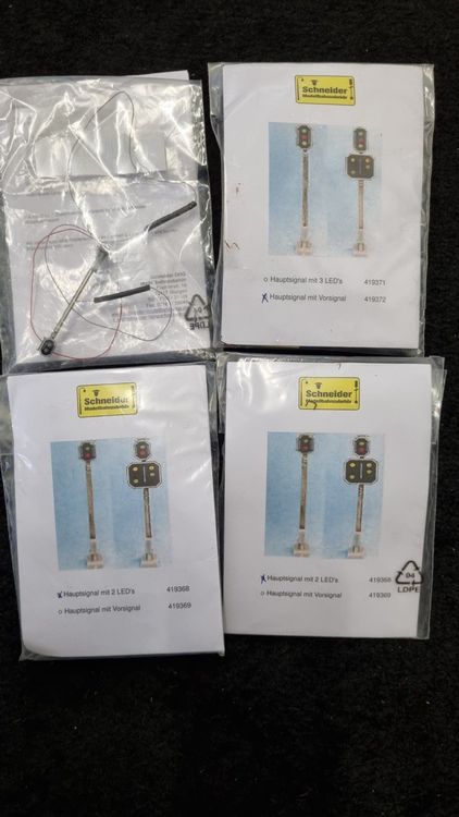 4 Stk. SBB Hauptsignale H0 Schneider-Bausatz (Neu (gemäss Beschreibung ...