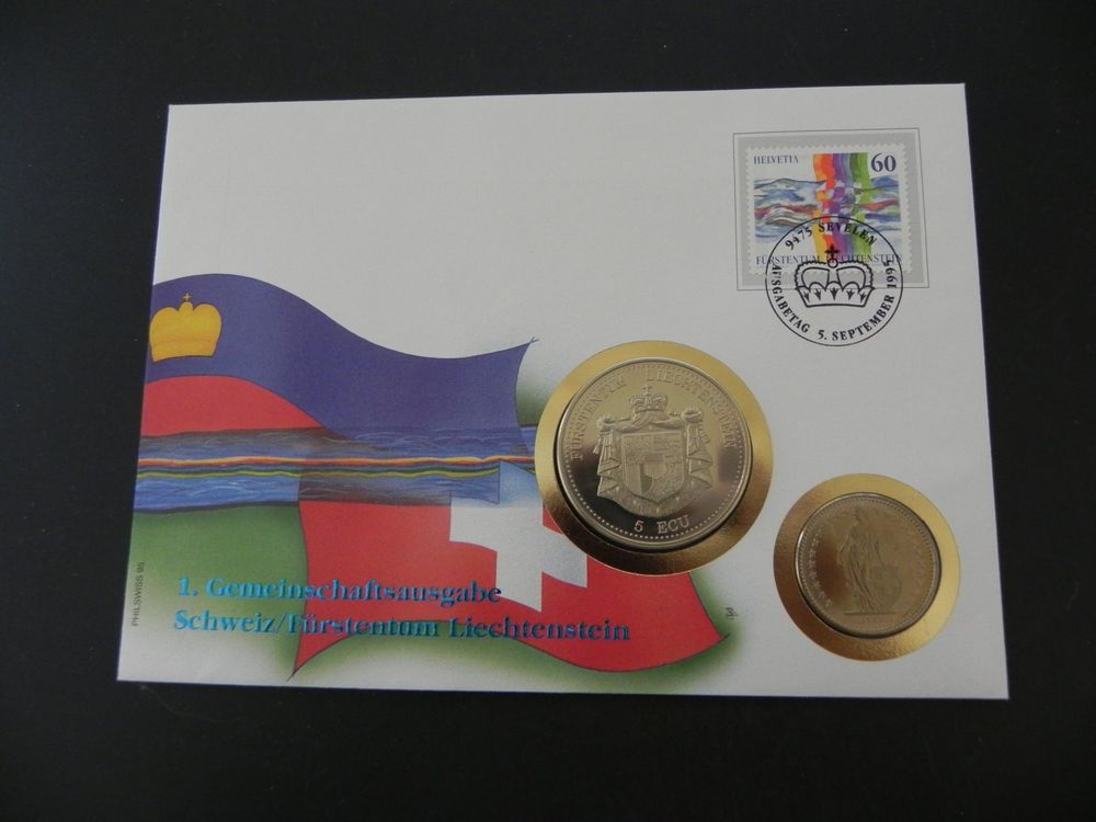 Münzbrief Gemeinschaftsausgabe Liechteinstein Schweiz 1995 | Kaufen auf Ricardo