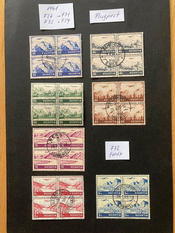 Flugpost Viererblock gest.1941 F27-31+ | Kaufen auf Ricardo