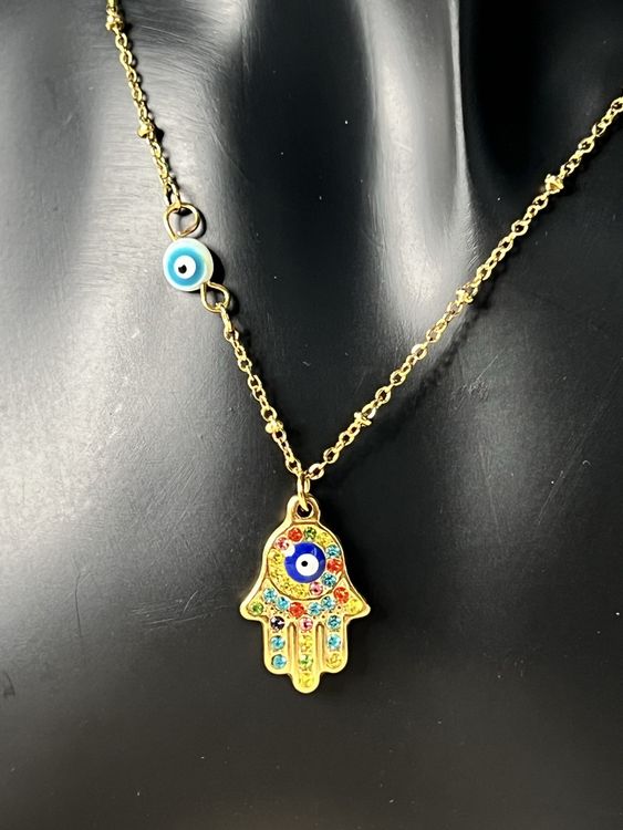 Halskette mit Hand der Fatima und Nazar Anhänger (Neu und originalverpackt) in Embrach für CHF ...