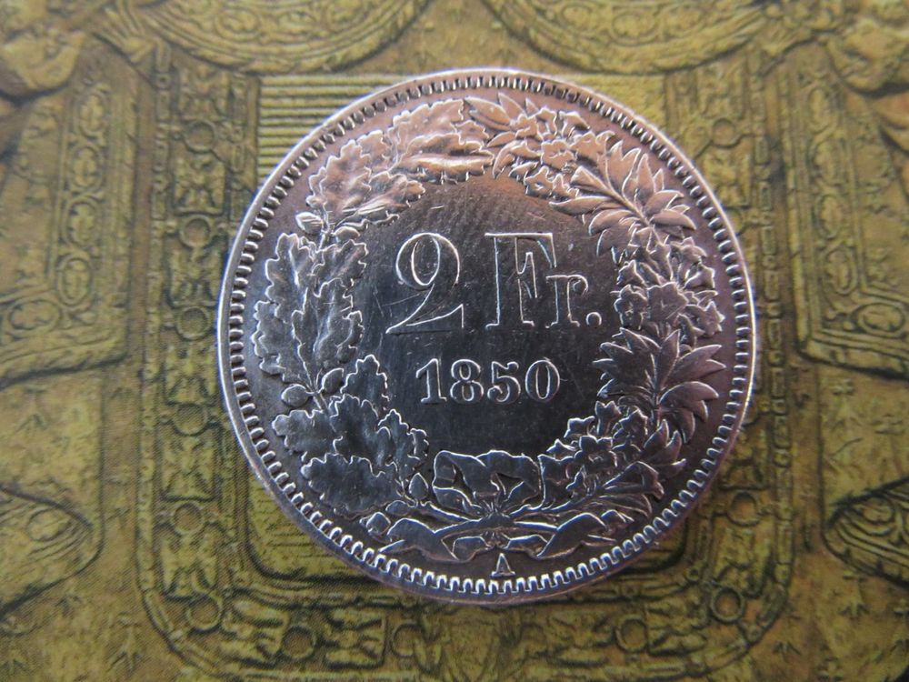 2 FRANKEN 1850 SCHWEIZ AG 900 SILVER | Kaufen auf Ricardo