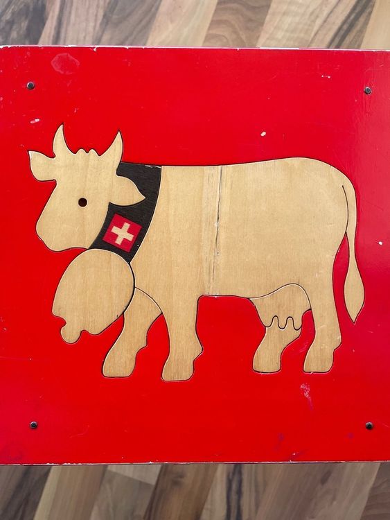 Hocker vintage mit Schweizer Kuh | Kaufen auf Ricardo